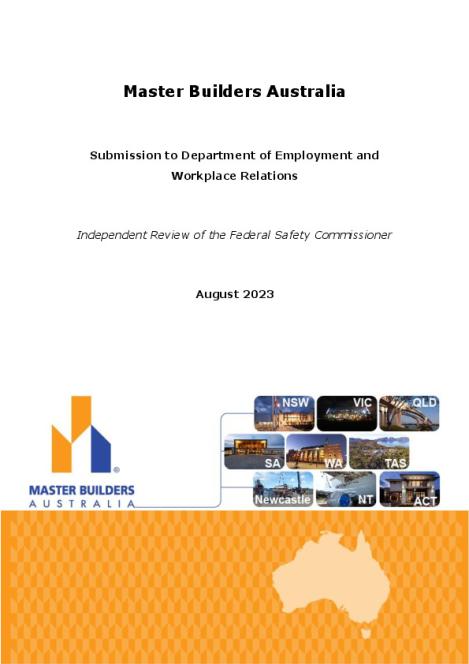 Review of the FSC – Submission – Master Builders Australia - Department of Employment and ...